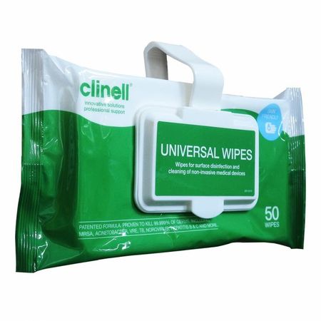 Clinell Universal Wipes - Clip Pack of 50 only £3.90